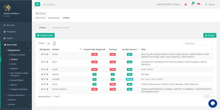 Membuat Atribut dan Atribut Variabel - SmartPresence
